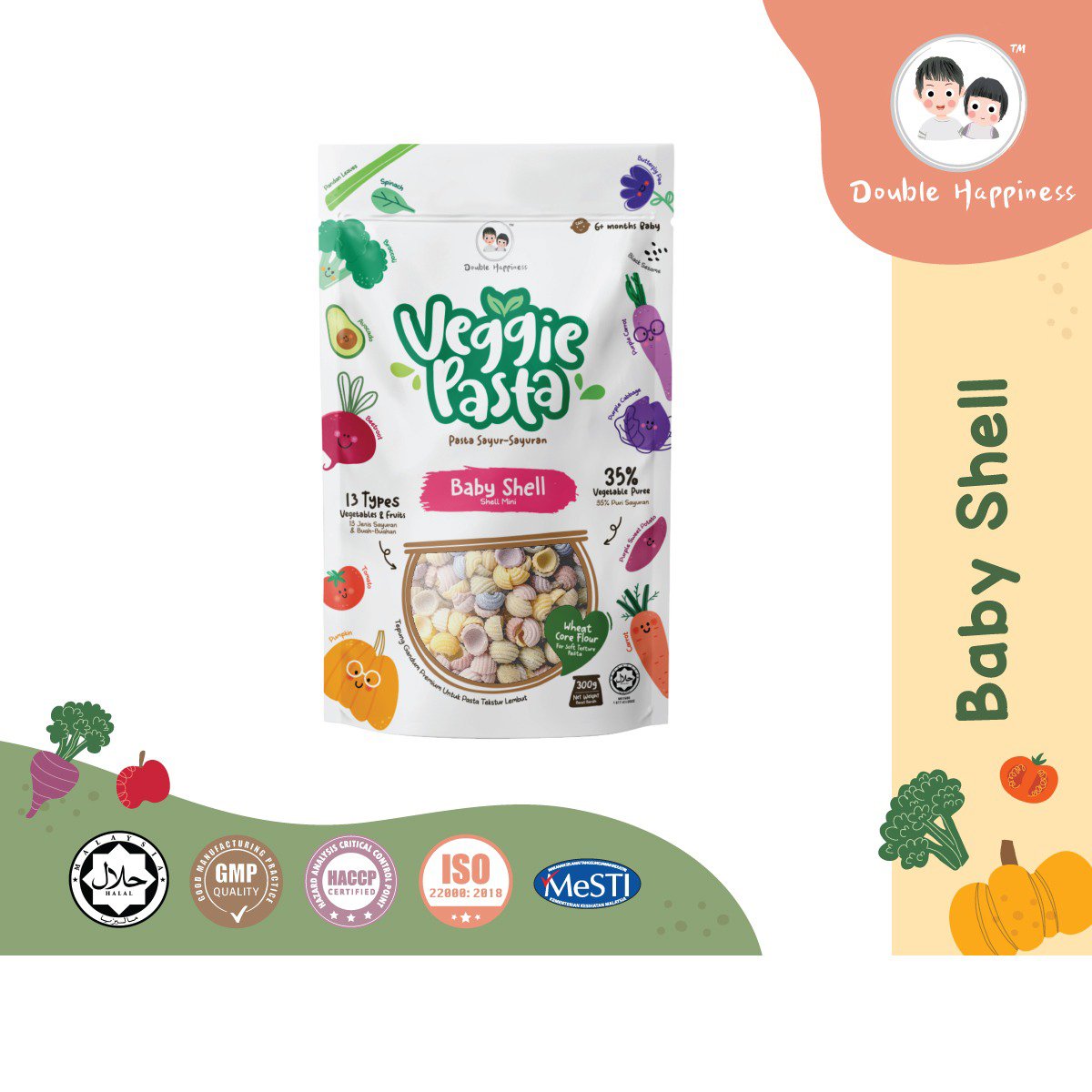 Veggie Pasta Baby Shell - Double Happiness Asia Foods